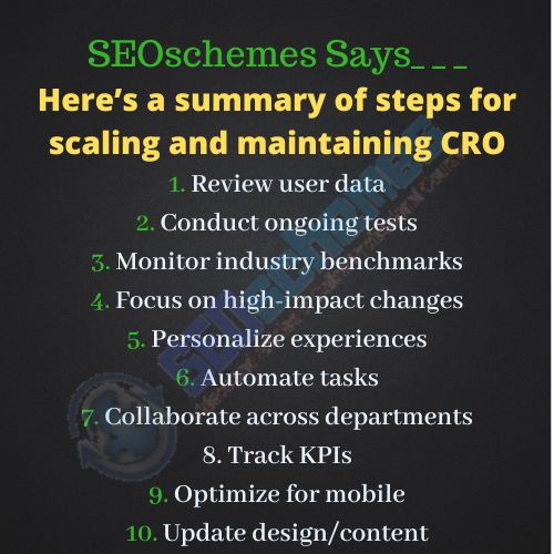 10 Best Practices for Scaling and Maintaining Conversion Rate Optimization - SEOschemes